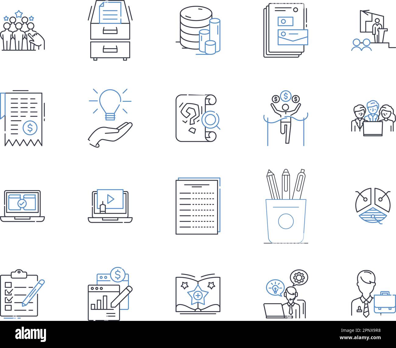 Asset returns line icons collection. Performance, Growth, Profitability ...