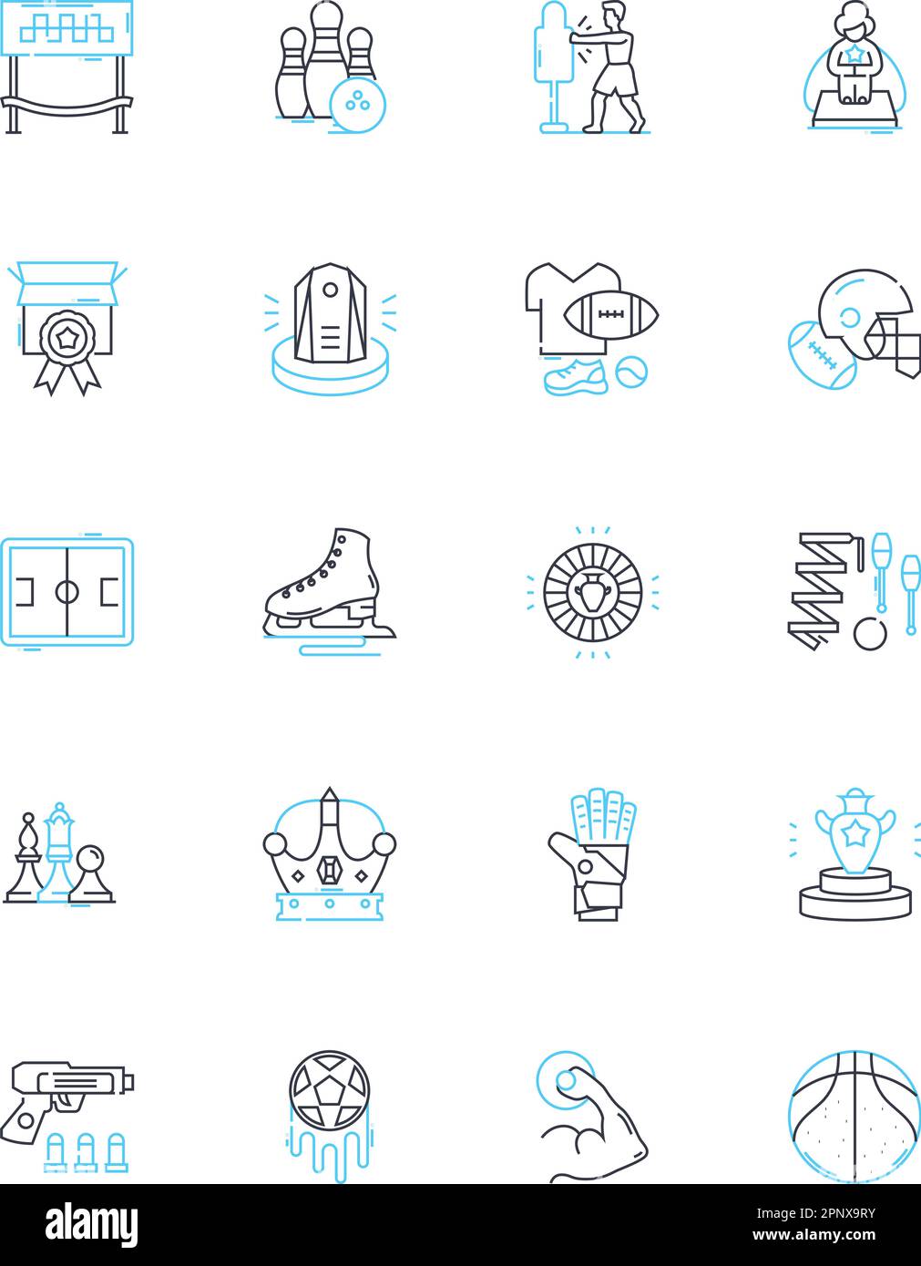 Administration linear icons set. Management, Leadership, Coordination ...