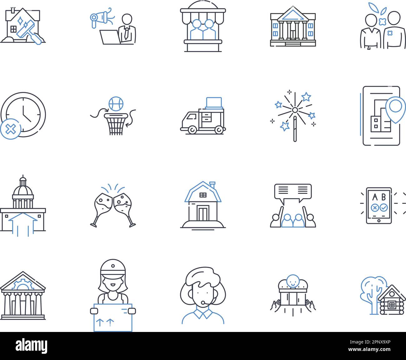 Hectic lifestyle line icons collection. Busy, Chaotic, Demanding ...