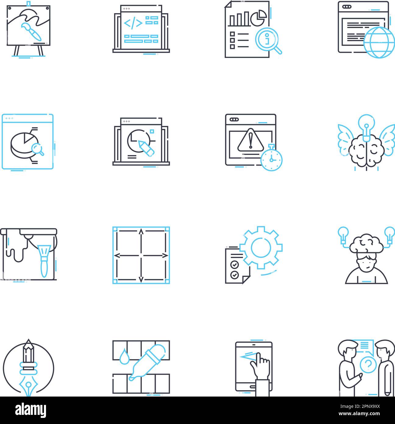 Abstract art linear icons set. Colorful, Expressive, Bold, Surreal ...