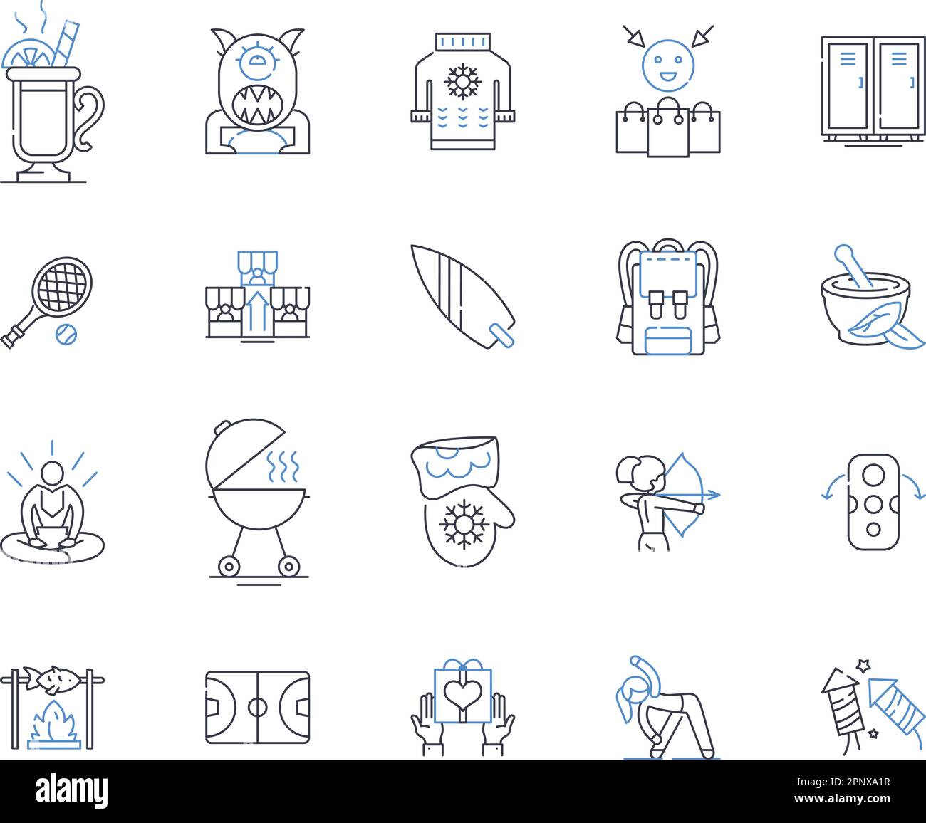 Pleasure line icons collection. Blissful, Delightful, Exhilarating ...