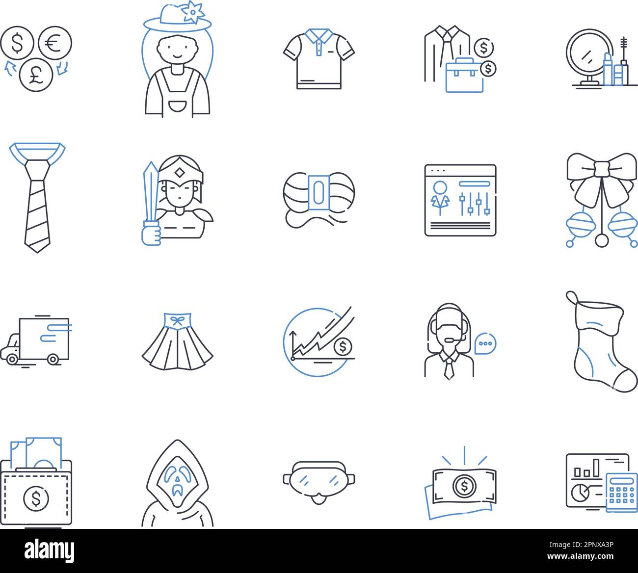 Fashionable workshop line icons collection. Design, Sewing, Tailoring ...