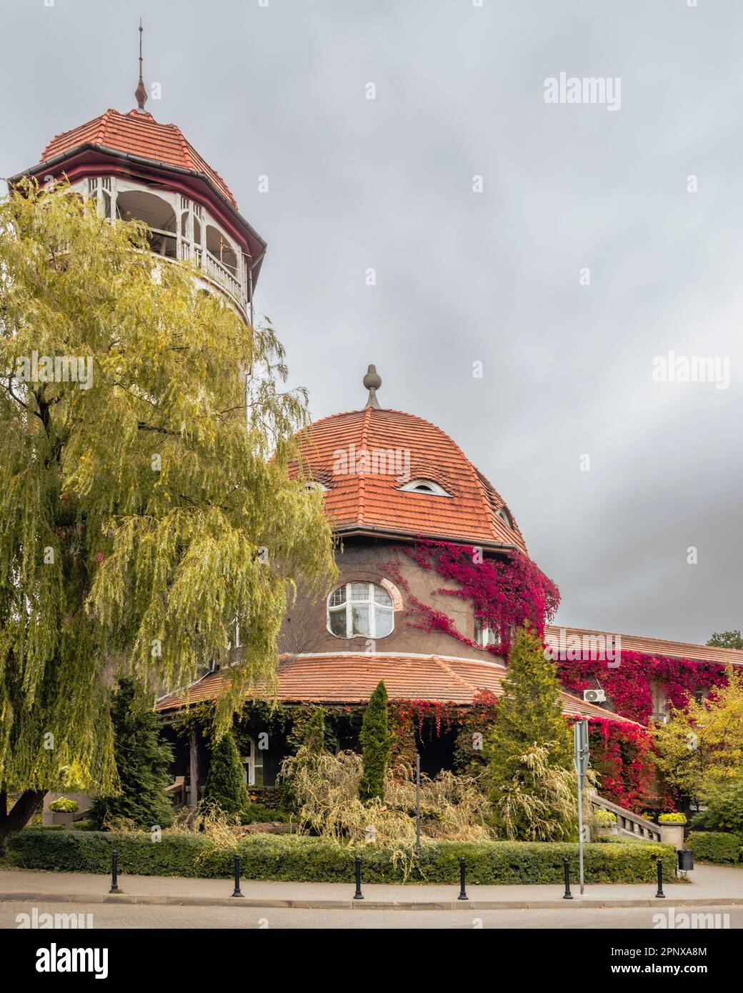 Entrance to Water tower and adjoining rotundal building of the water ...