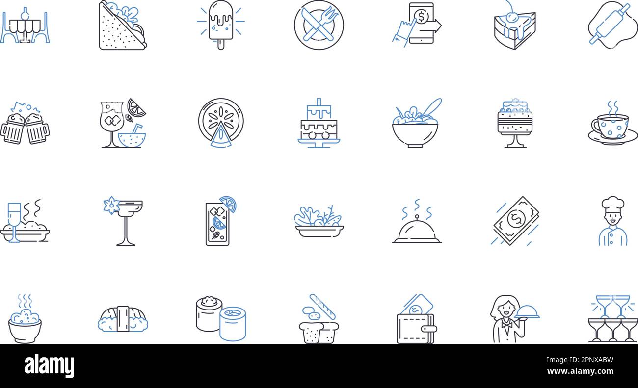 Deli line icons collection. Brisket, Bagels, Reuben, Pastrami, Pickles ...