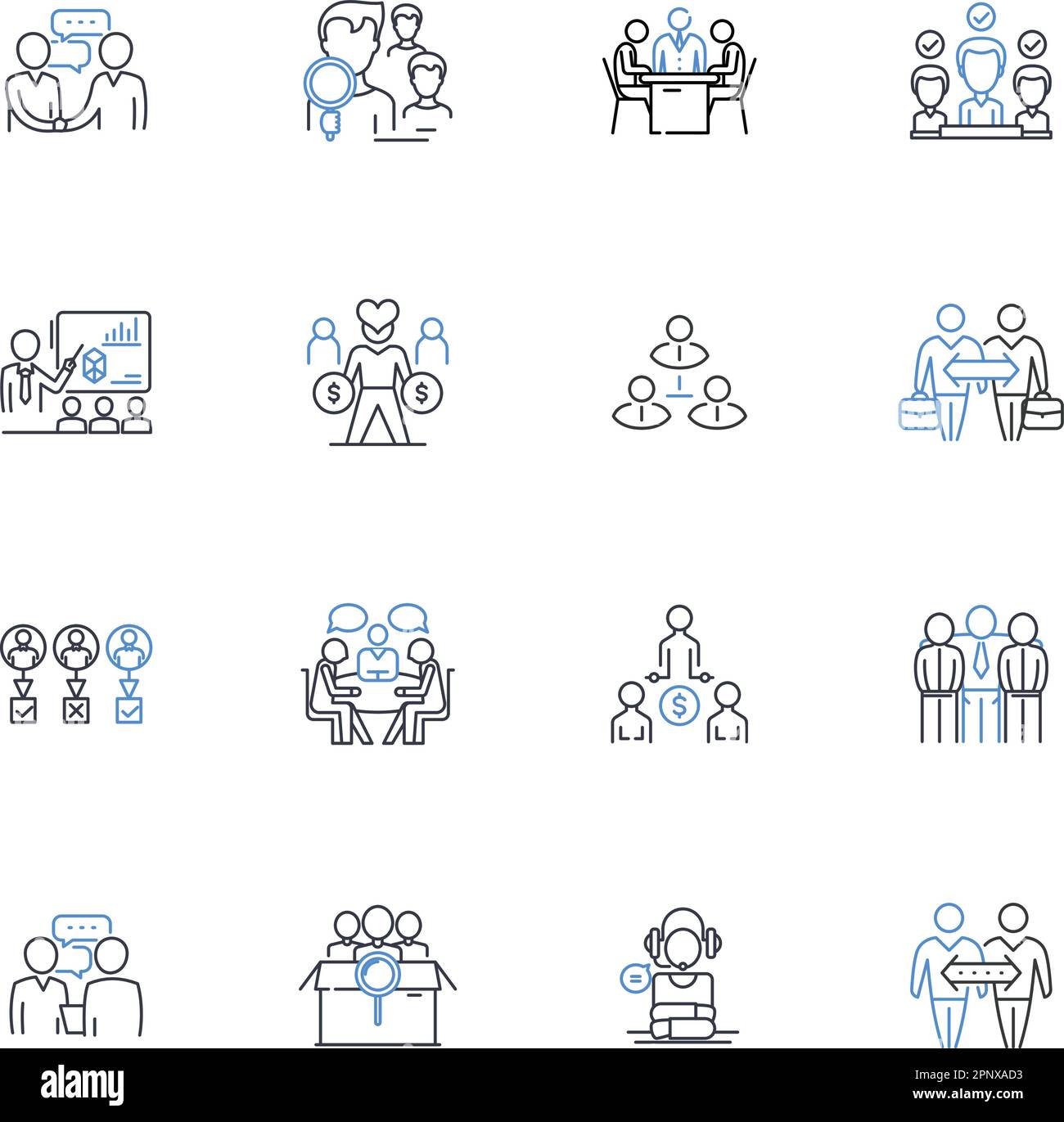 Engineering Team Line Icons Collection Innovation Collaboration Design Analysis Development
