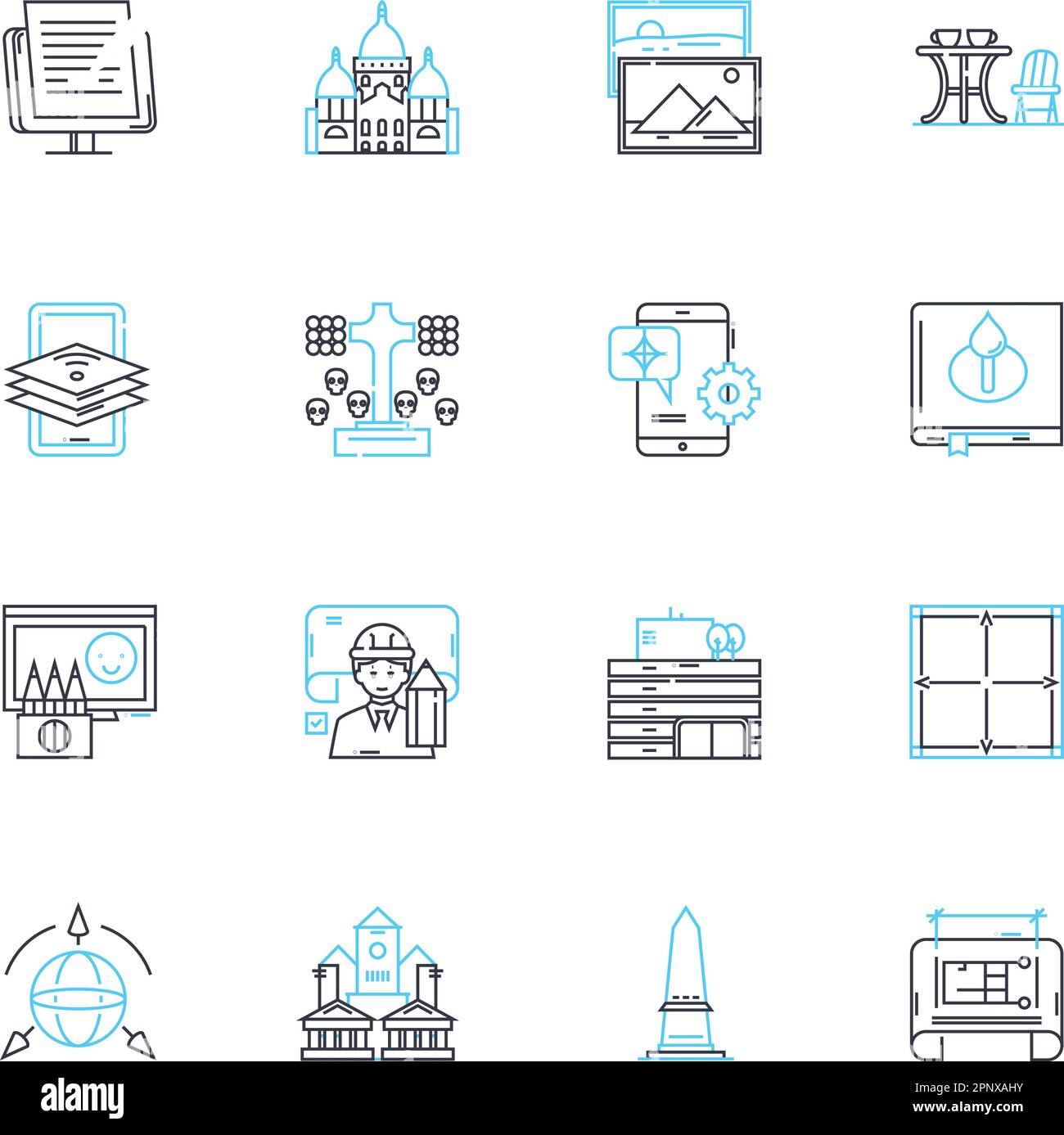 Designing linear icons set. Sketching, Conceptualizing, Ideating ...