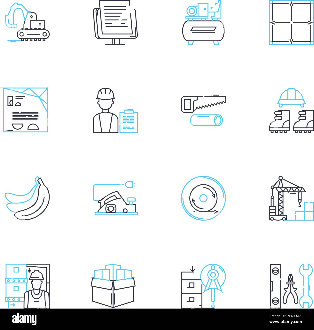 Building linear icons set. Construction, Architecture, Foundation ...