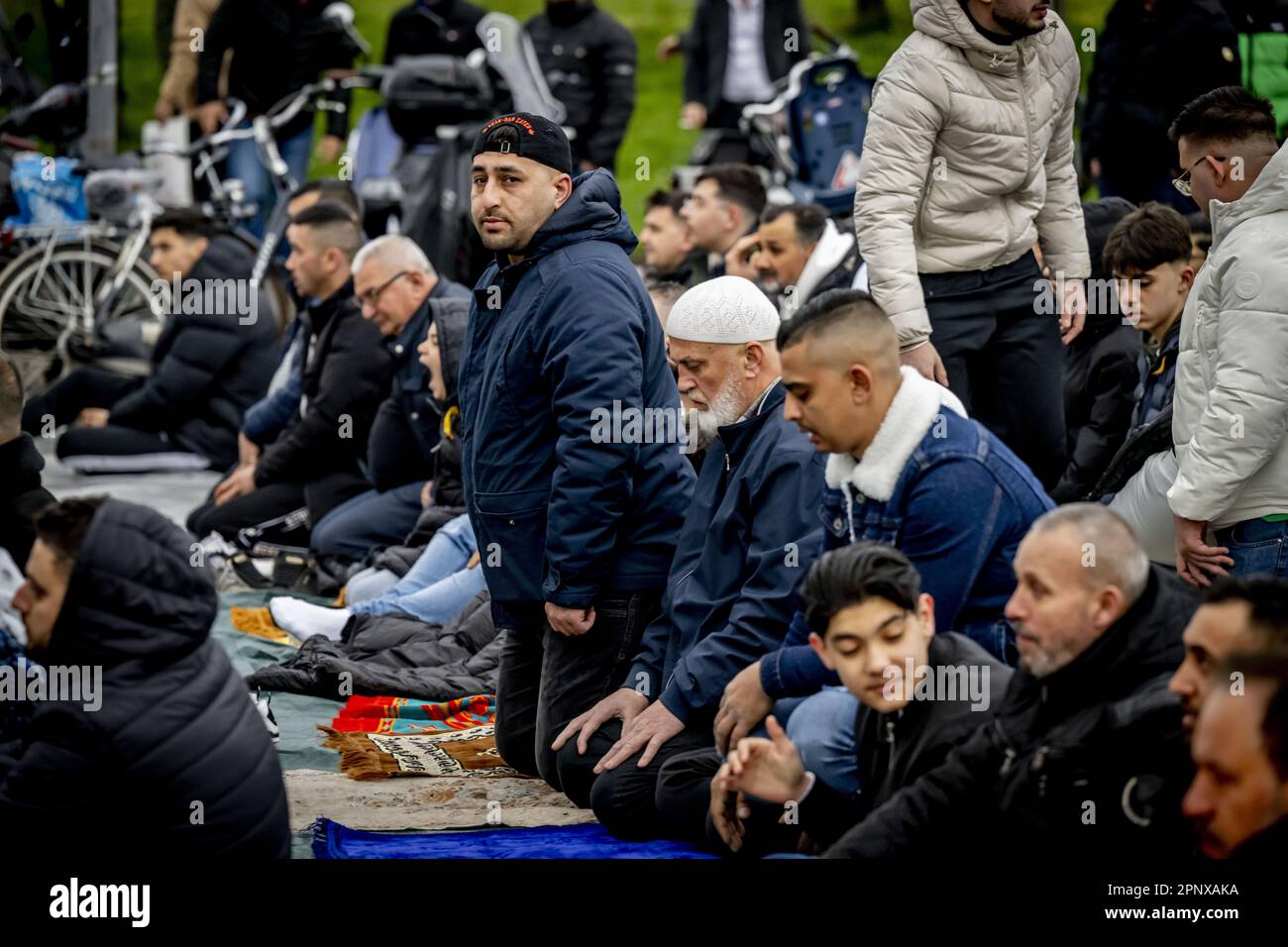 ROTTERDAM - Muslims take part in the morning prayer in the Mevlana ...