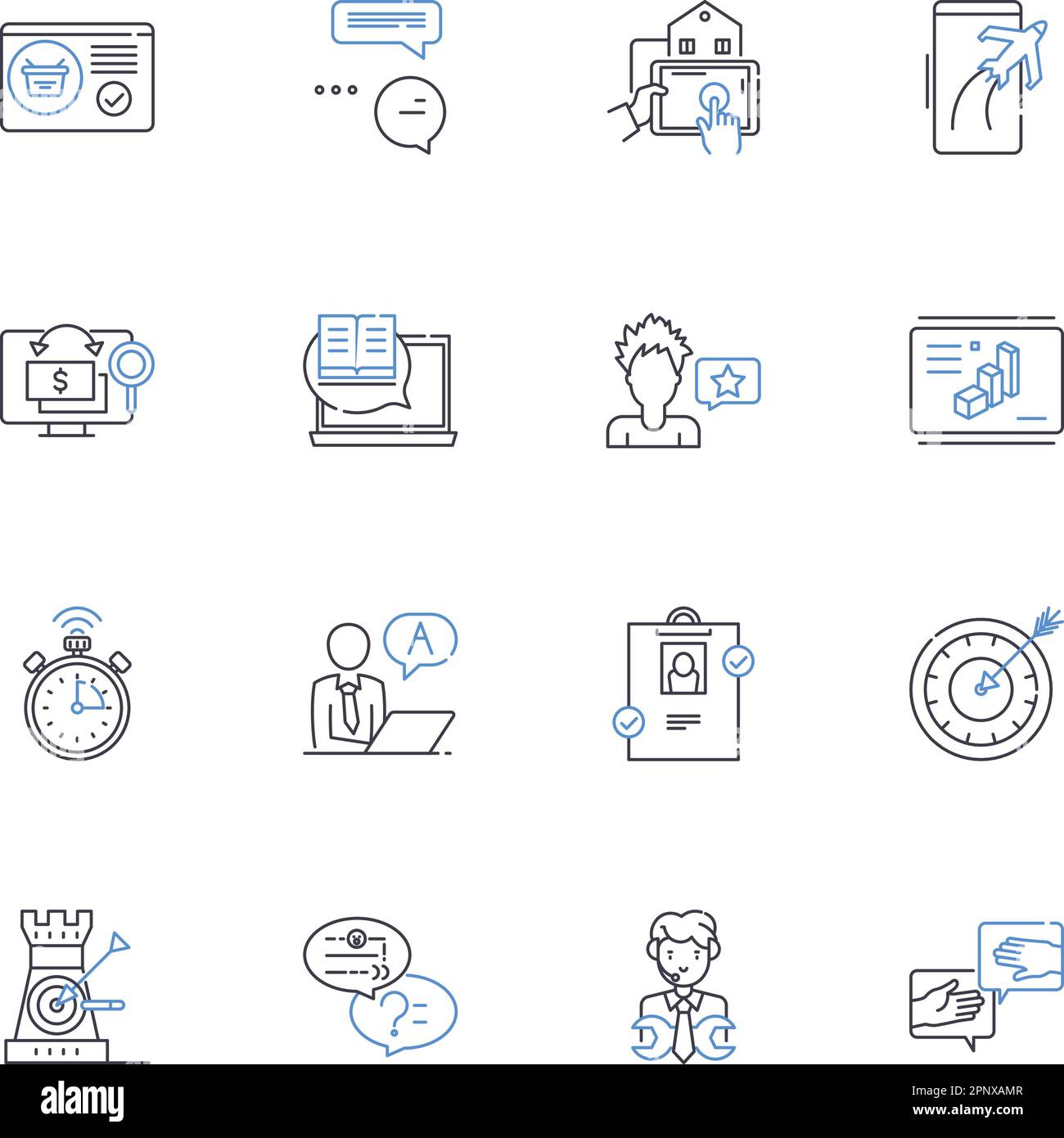 Brand promotion line icons collection. Advertising, Sponsorship ...