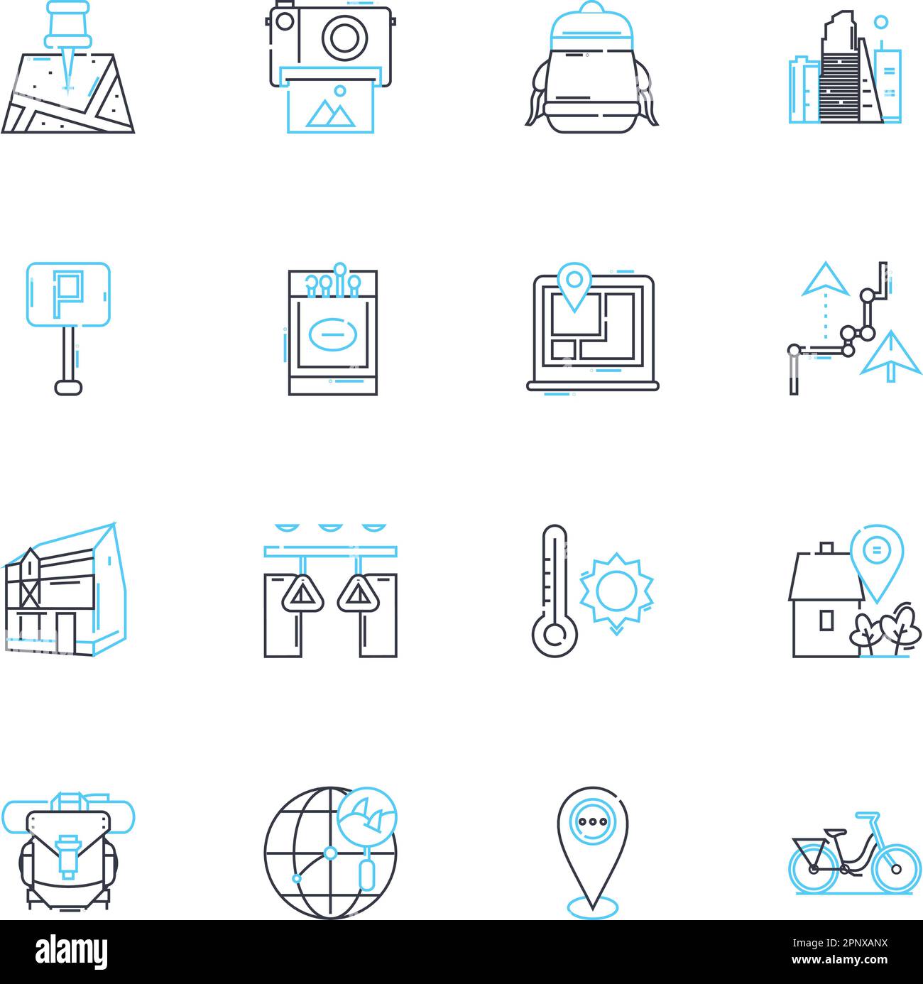 Joy and happiness linear icons set. Bliss, Elation, Jubilation, Delight ...