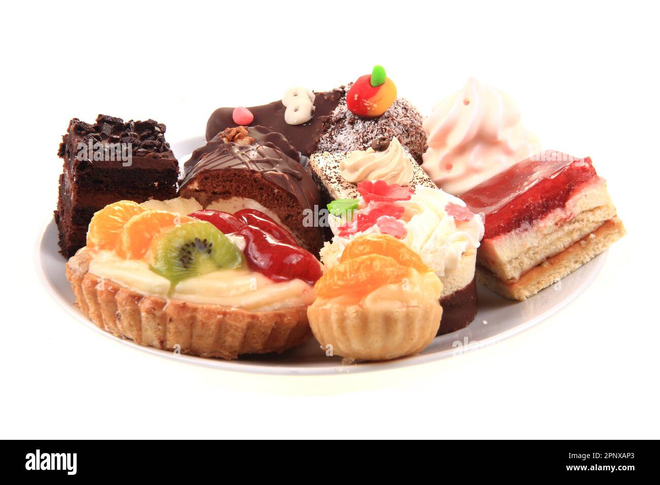 different sweet deserts isolated on the white background Stock Photo ...