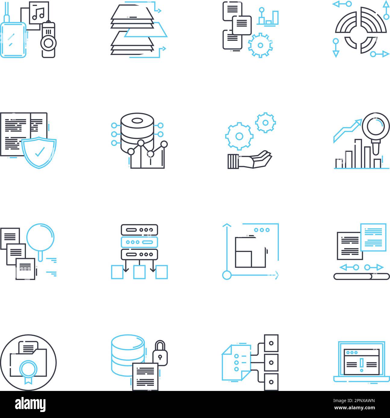 Workstations linear icons set. Efficiency, Ergonomic, Productivity ... Workstations linear icons set. Efficiency, Ergonomic, Productivity ...