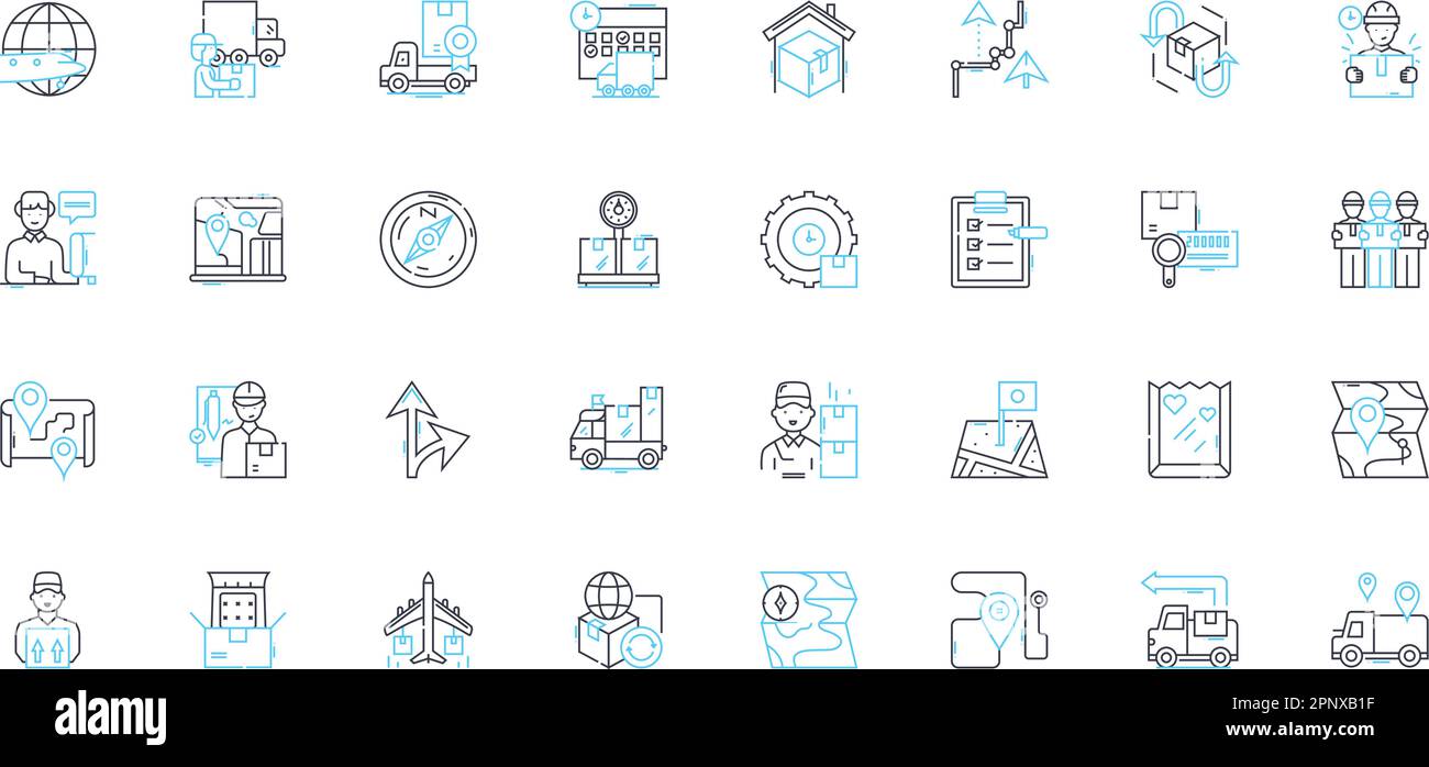 Atlas linear icons set. Map, Globe, Mountains, Coordinates, Navigation ...