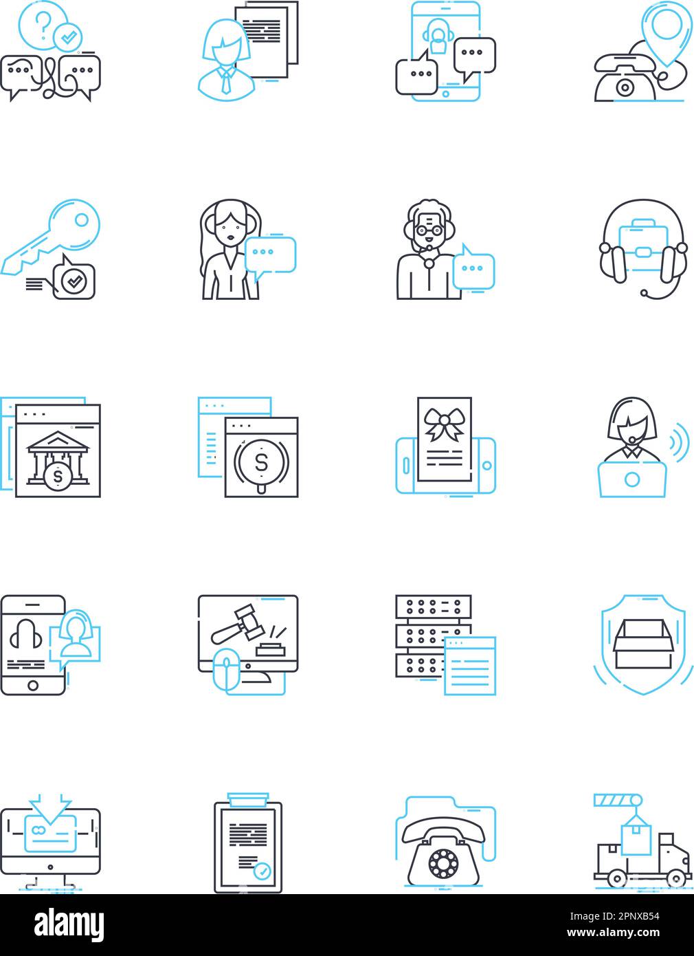 Guest services linear icons set. Welcome, Hospitality, Reception ...