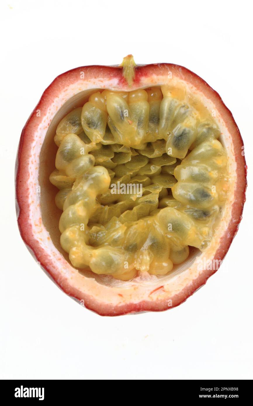 Passion fruit cross section Cut Out Stock Images & Pictures - Alamy