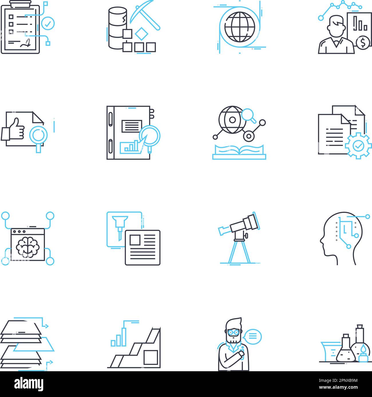 Innovation and exploration linear icons set. Creativity, Exploration ...