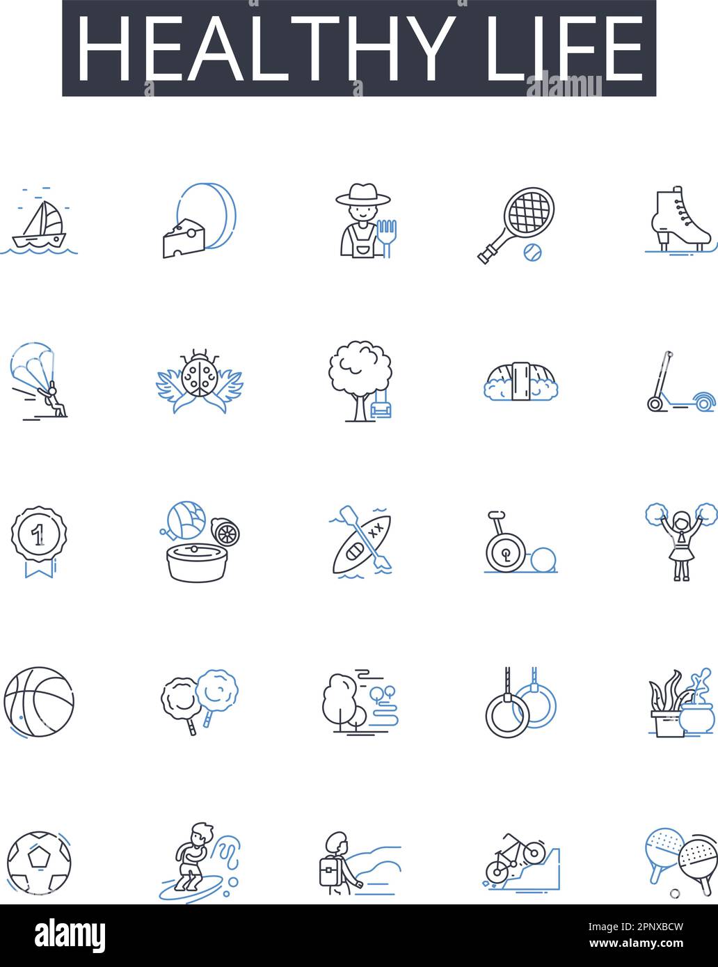 Healthy life line icons collection. Instructing, Teaching, Educating ...