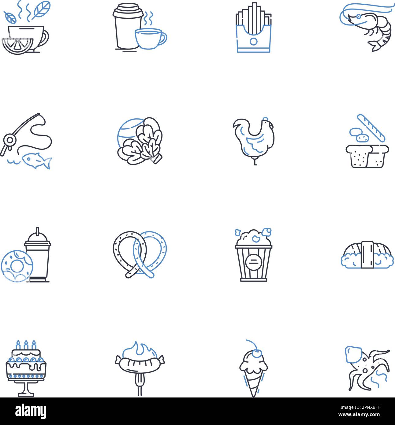 Decadent Meals line icons collection. Indulgent, Lavish, Opulent ...