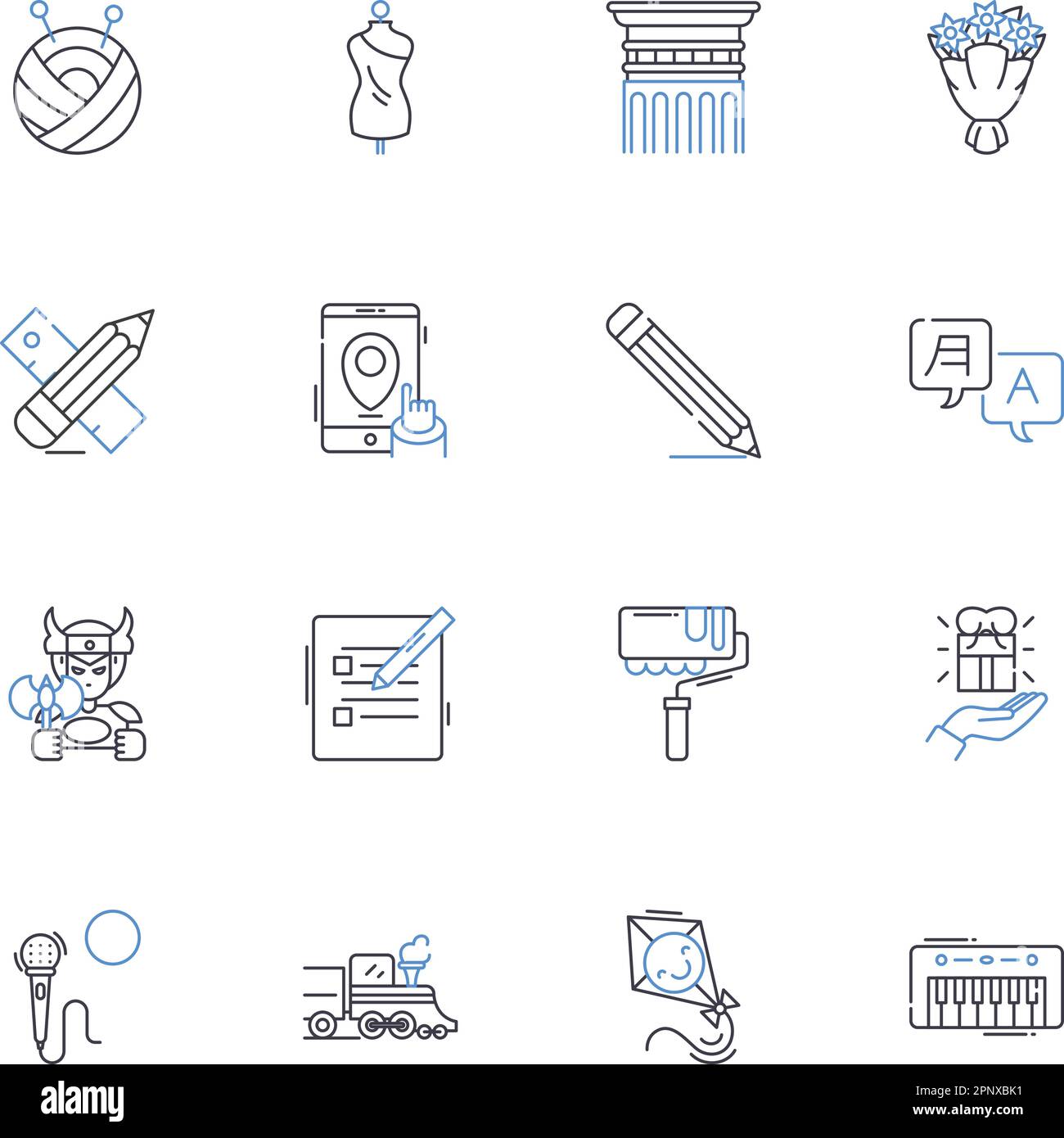 Installation art line icons collection. Immersive, Conceptual, Spatial, Experimental, Multimedia ...