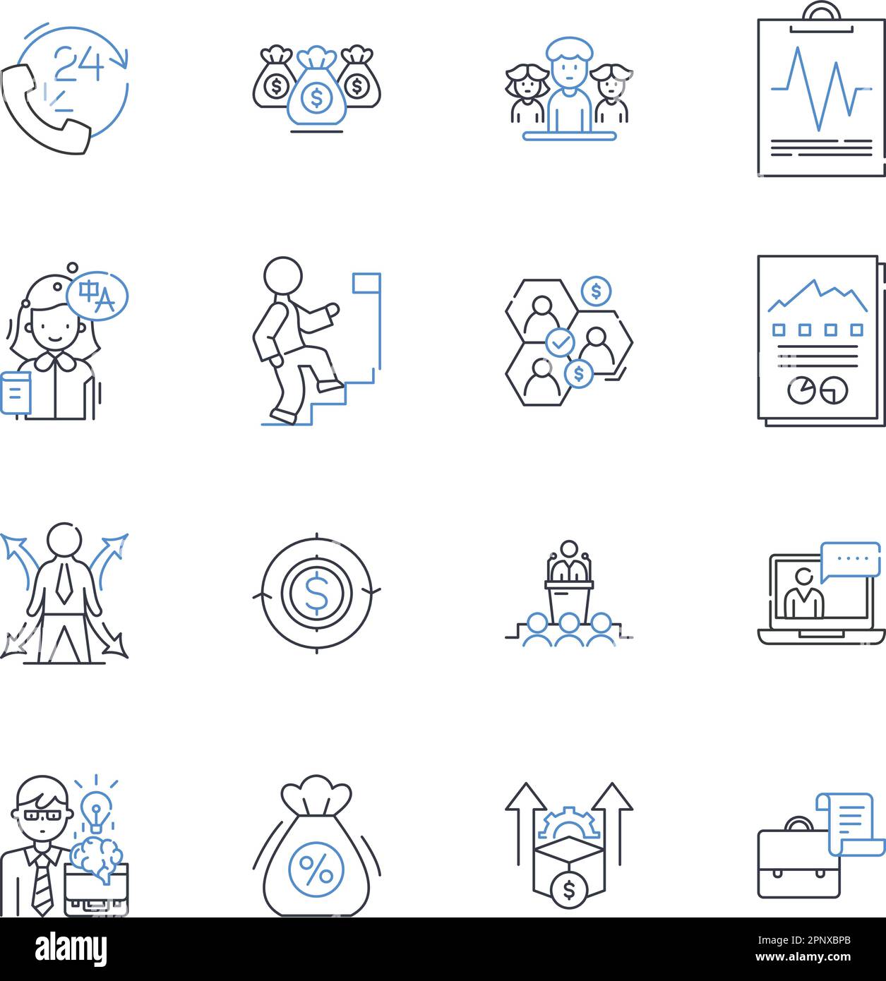 Staff evolution line icons collection. Growth, Development, Progression ... Staff evolution line icons collection. Growth, Development, Progression ...