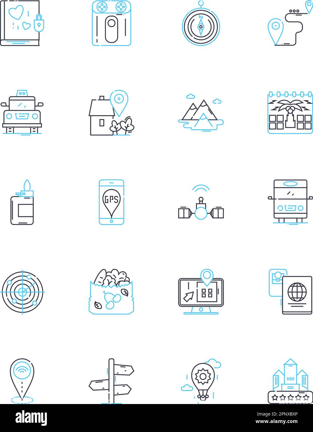 Address labels linear icons set. Labels, Stickers, Personalized, Custom ...