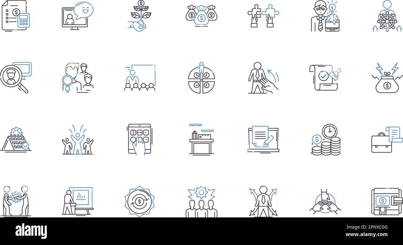 Team Advancement Line Icons Collection Synergy Collaboration Trust Unity Empowerment