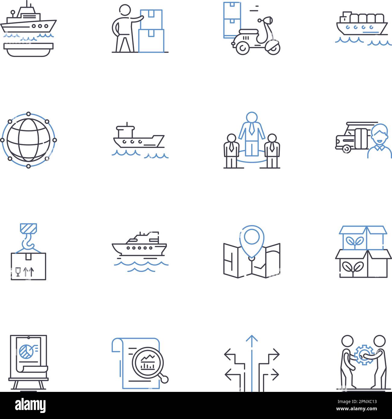 Supply chain line icons collection. Logistics, Distribution ...