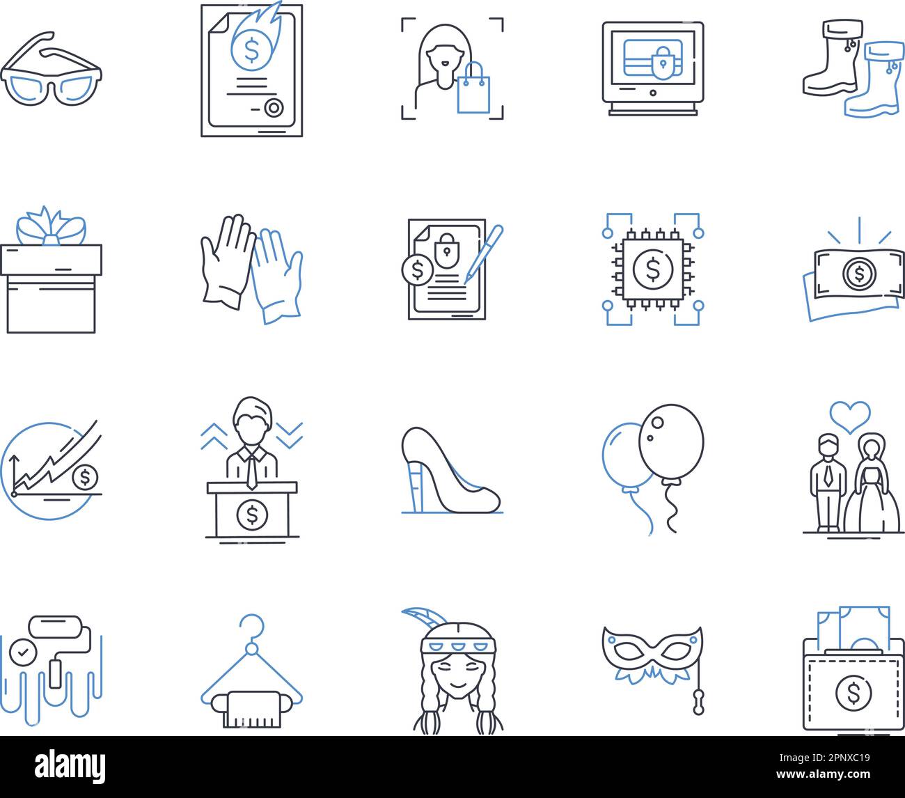 Fashion Manufacturing Line Icons Collection Textiles Production