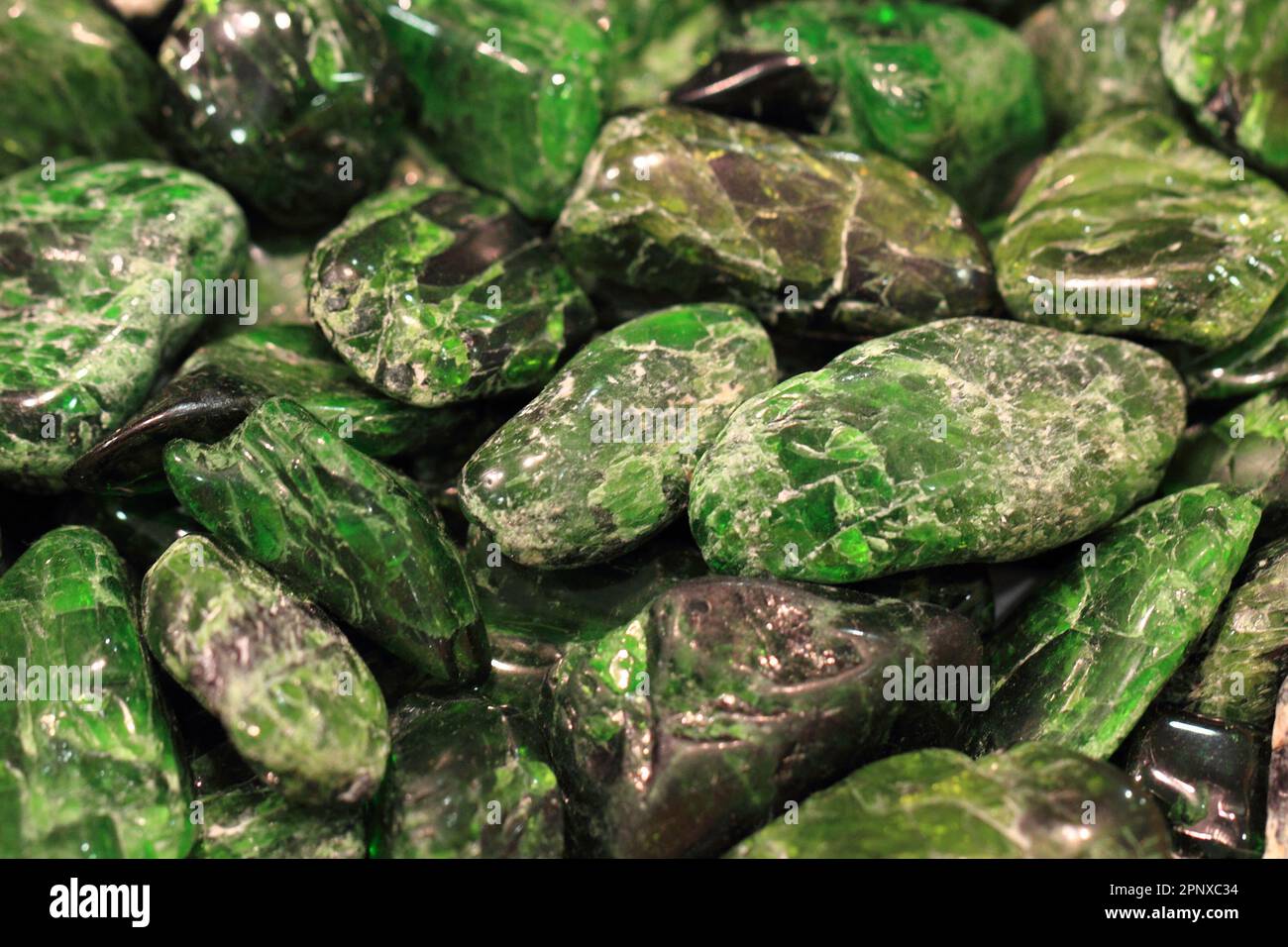 chrome diopside gems as natural mineral background Stock Photo - Alamy
