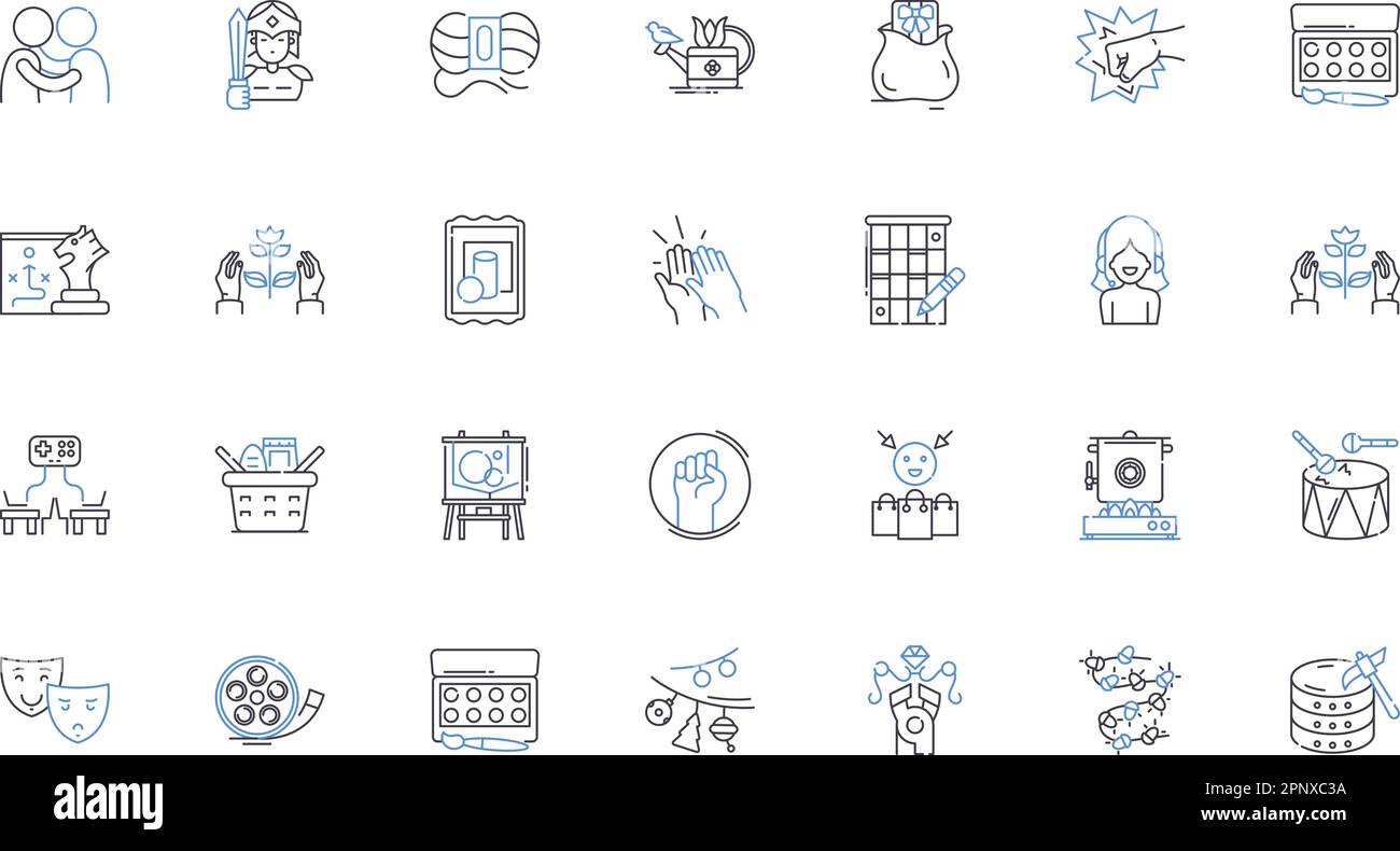 Diversion line icons collection. Distraction , Entertainment, Amusement ...