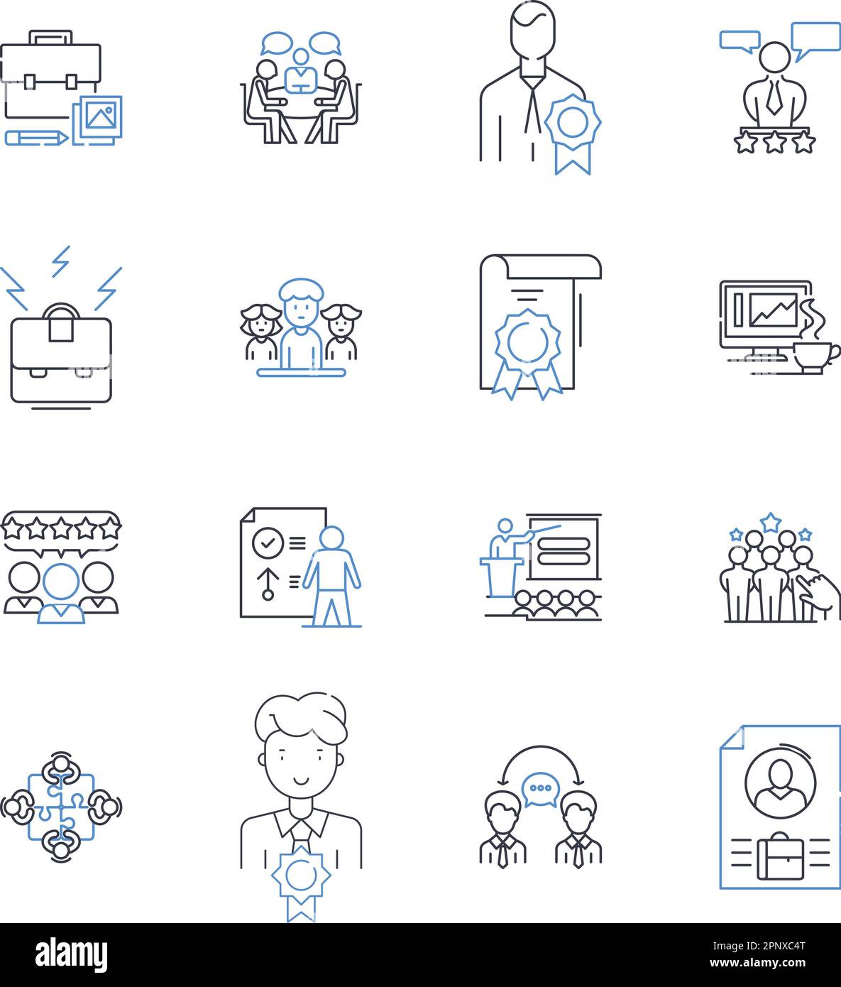Company Hierarchy Line Icons Collection Authority Management