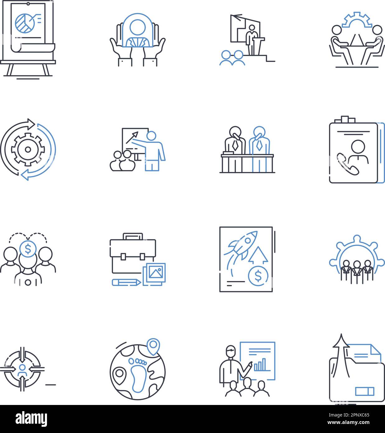 Shared Teamwork Line Icons Collection Collaboration Synergy