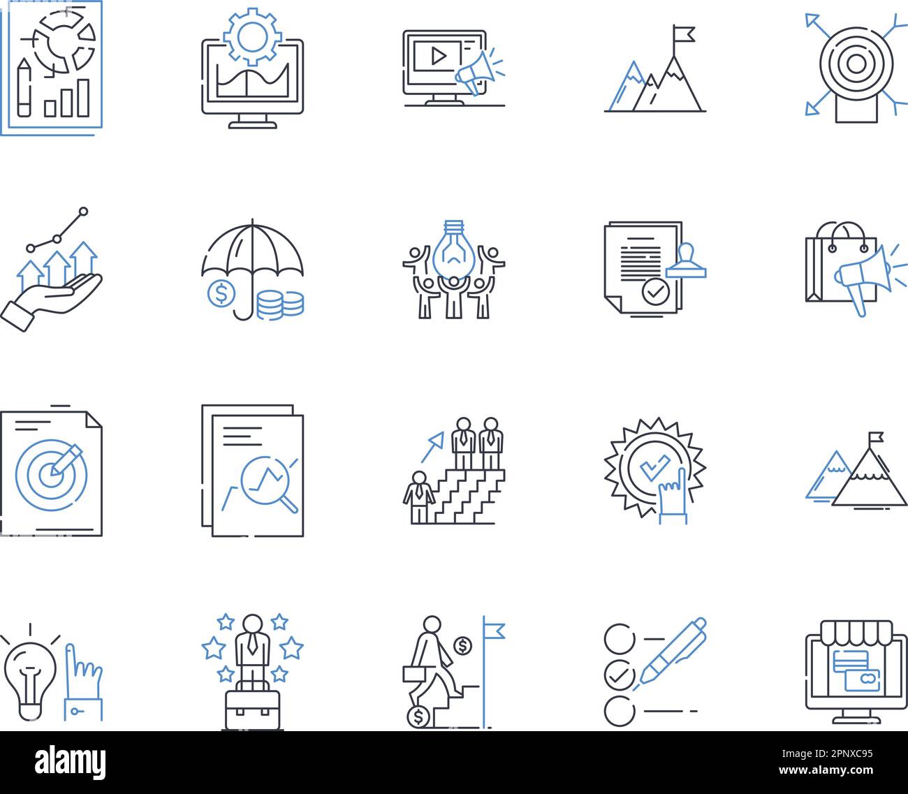 Business growth line icons collection. Expansion, Progression, Advancement, Development ...