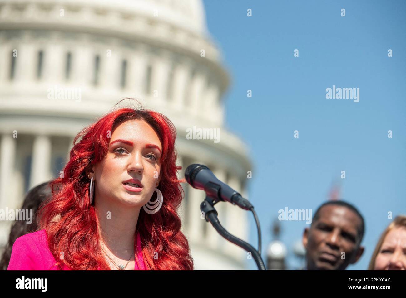 Washington, United States. 20th Apr, 2023. Selina Soule, a Connecticut ...