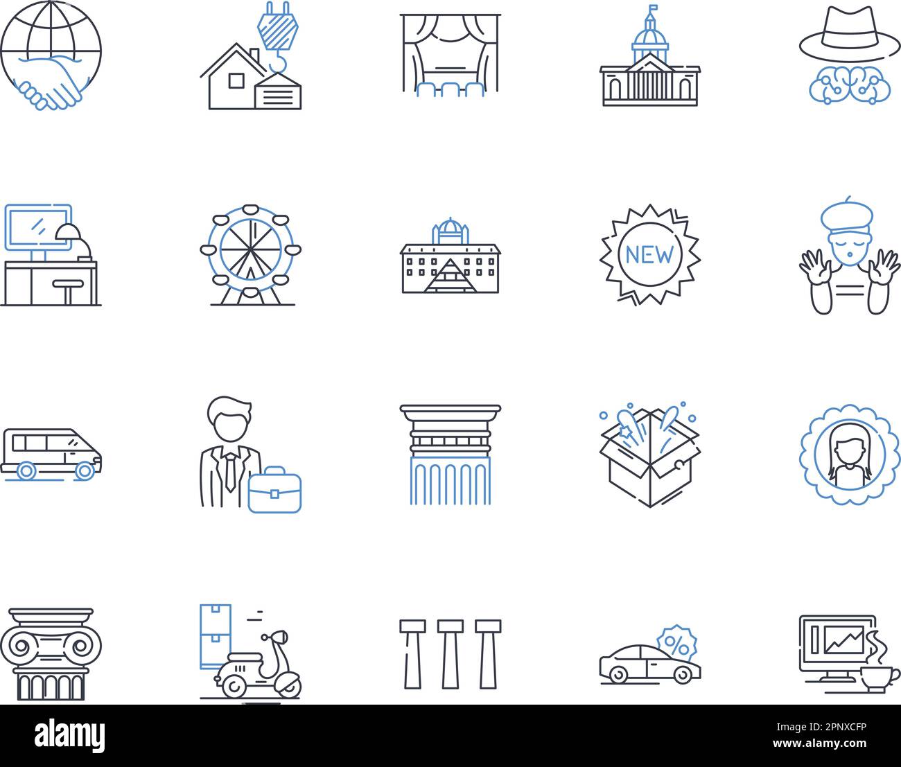 Pedestrianshopping line icons collection. Sidewalk, Crosswalk, Shopping ...