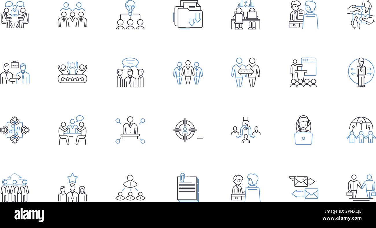 Team session line icons collection. Collaboration, Communication, Trust ... Team session line icons collection. Collaboration, Communication, Trust ...