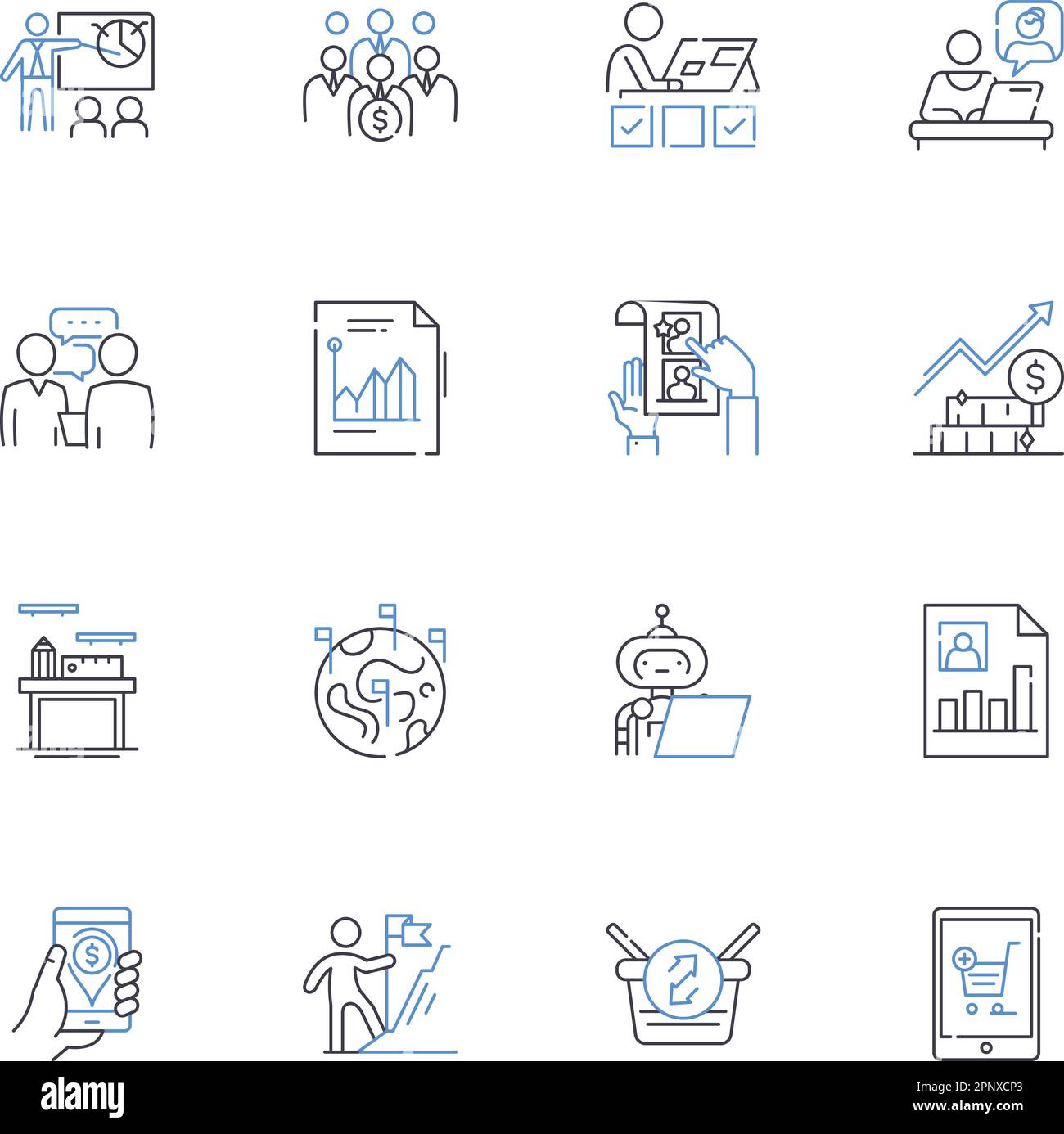 Campaign line icons collection. Strategy, Marketing, Advertising ...