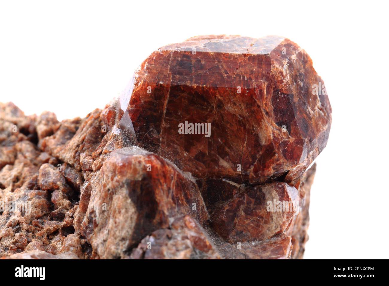 brown garnet mineral isolated on the white background Stock Photo - Alamy