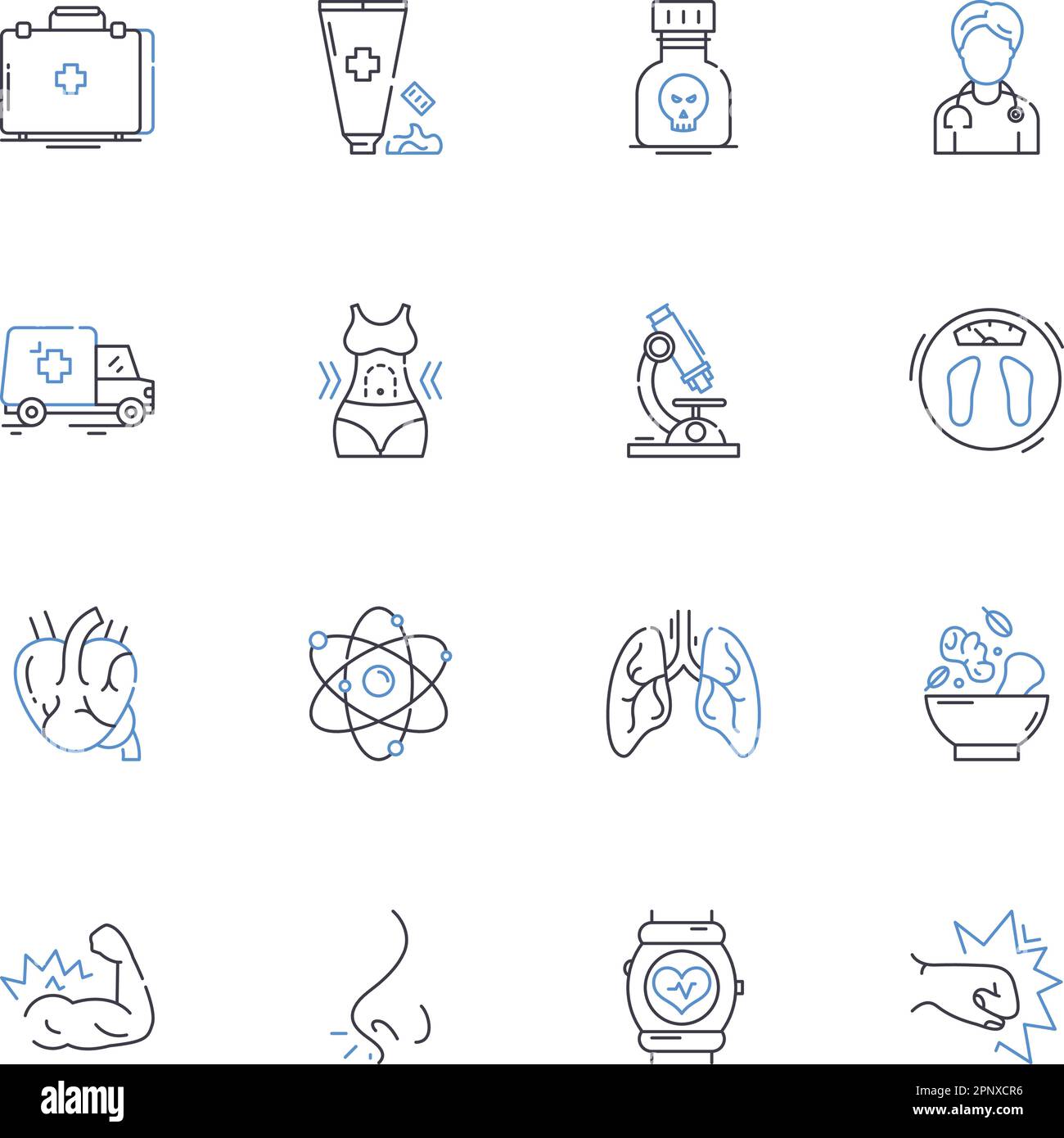 Massage Therapy Line Icons Collection Relaxation Technique Pressure Knots Healing Therapy