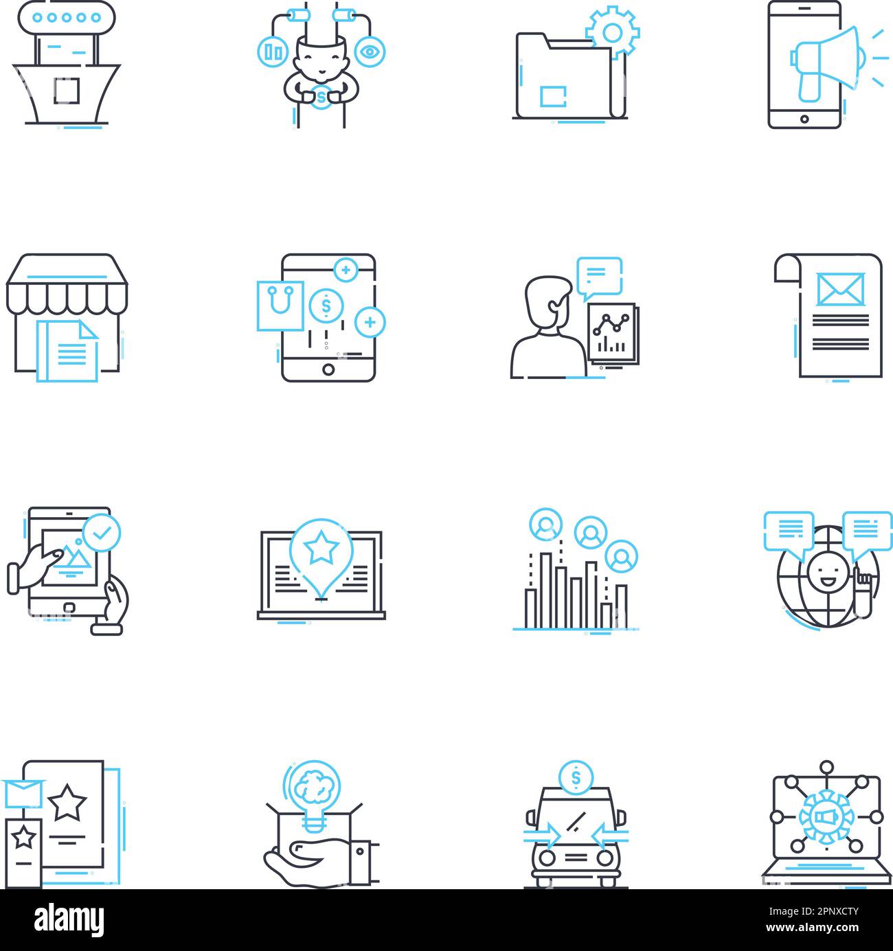 Music countdowns linear icons set. Top, Hit, Chart, Billboard, Radio ...