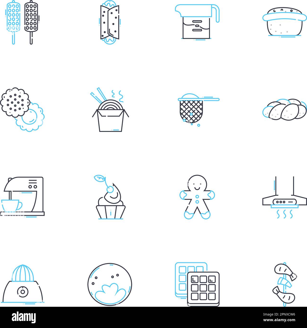 Cuisine linear icons set. Delicacy, Gourmet, Spicy, Aromatic, Savory ...