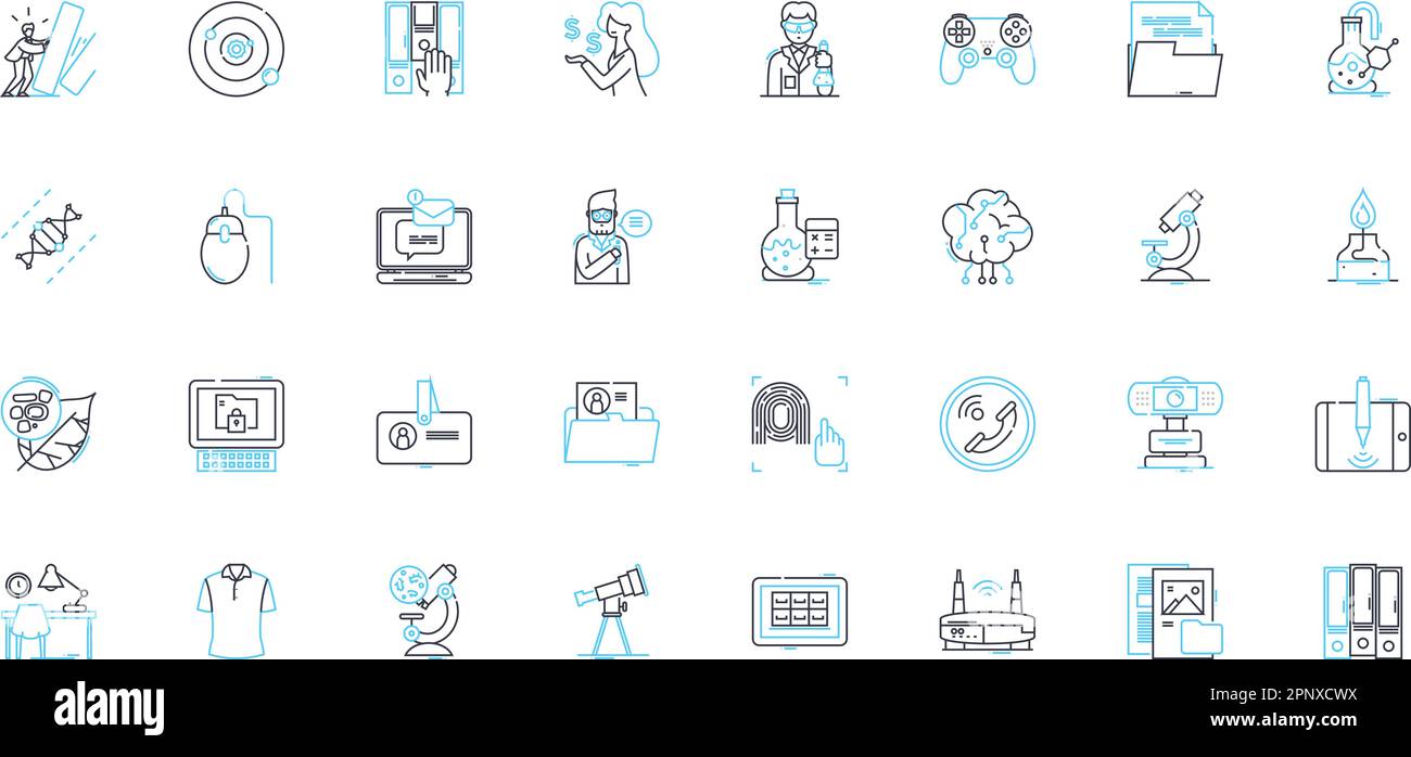 Education learning linear icons set. Knowledge, Classroom, Curriculum ...