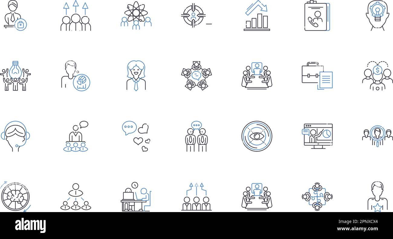 Joint Collaboration Line Icons Collection Partnership Alliance