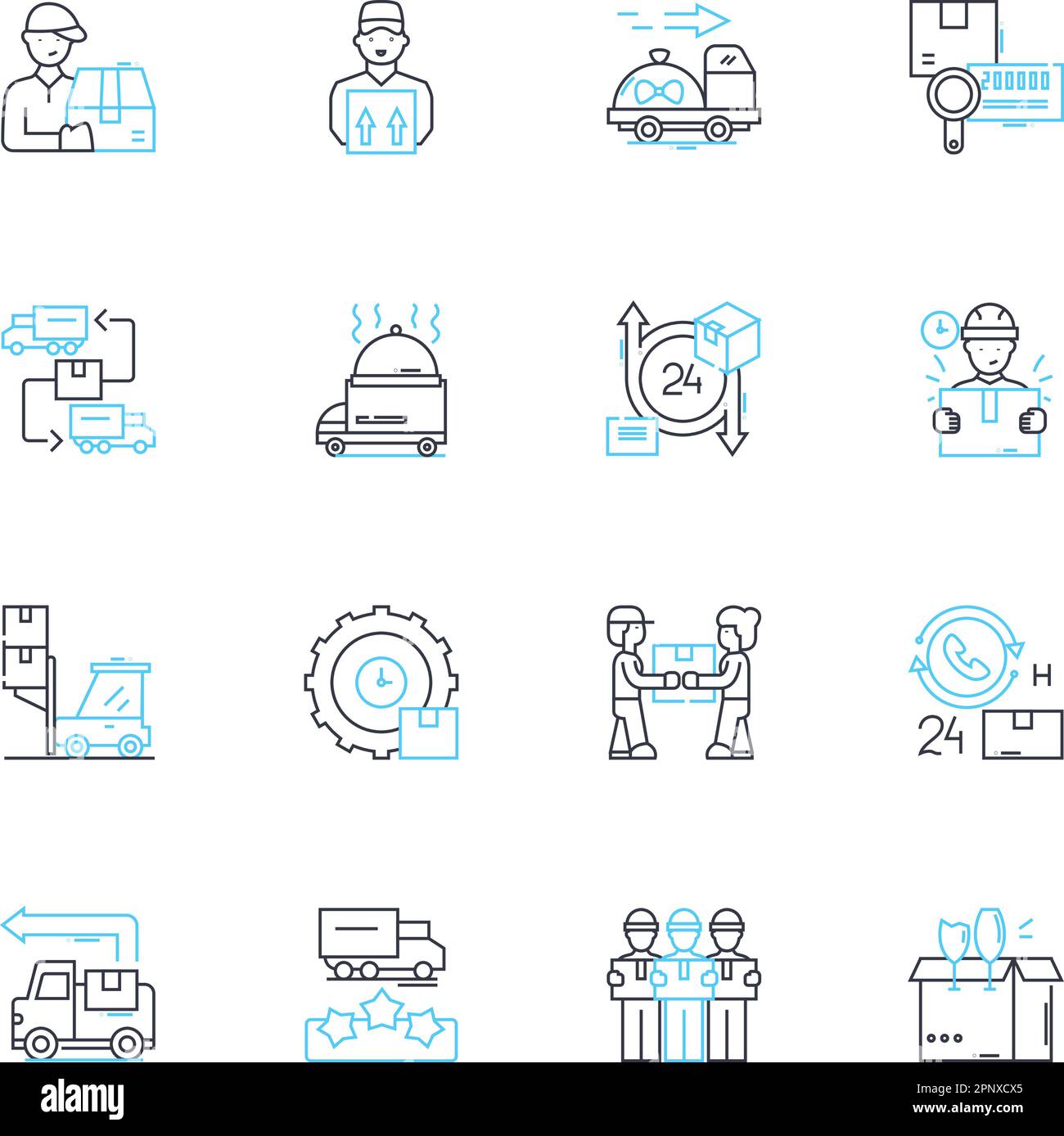 Storage facility linear icons set. Lockers, Warehouse, Units, Depot ...