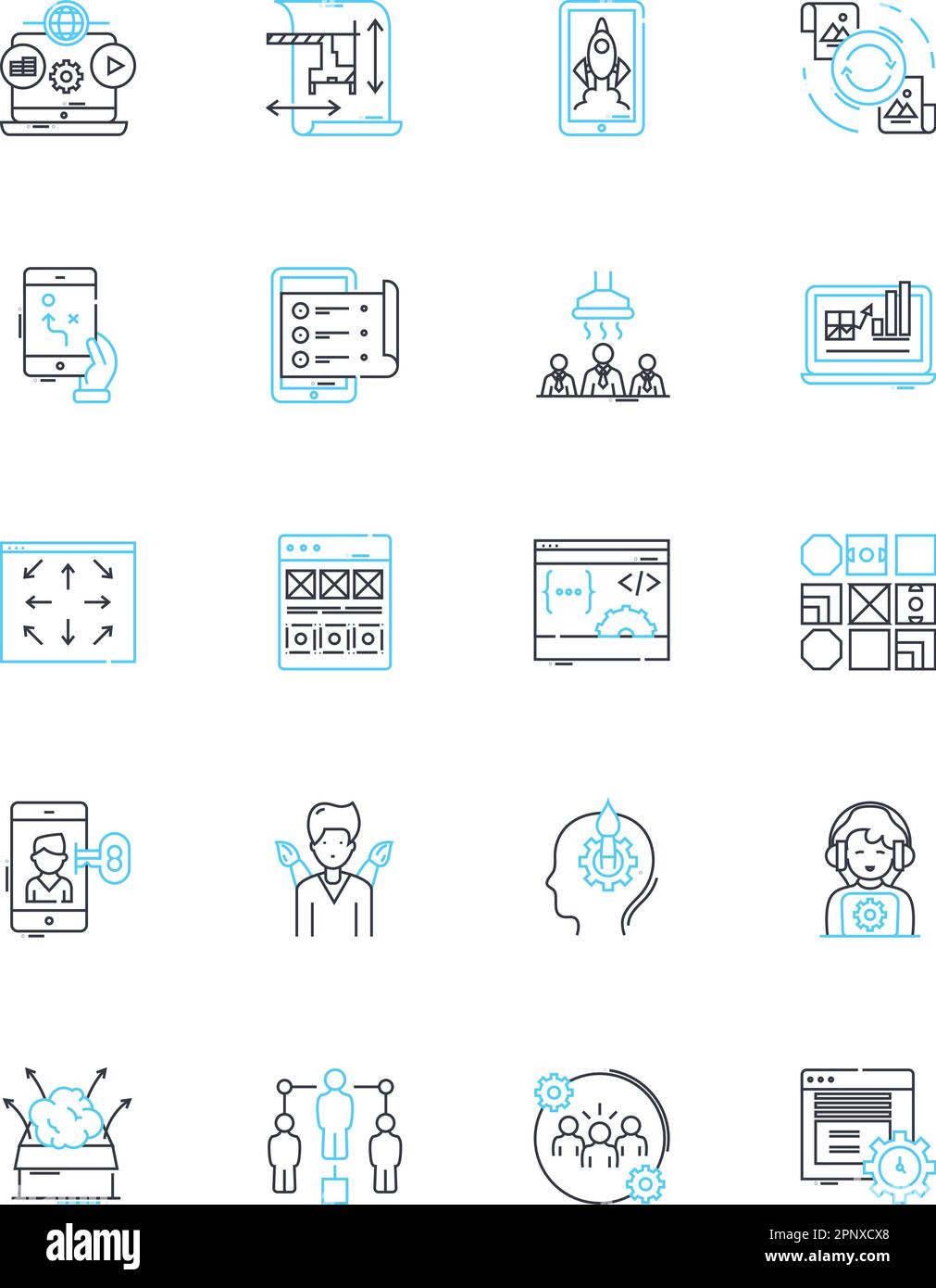 Expansion linear icons set. Growth, Enlargement, Increase, Extension ...