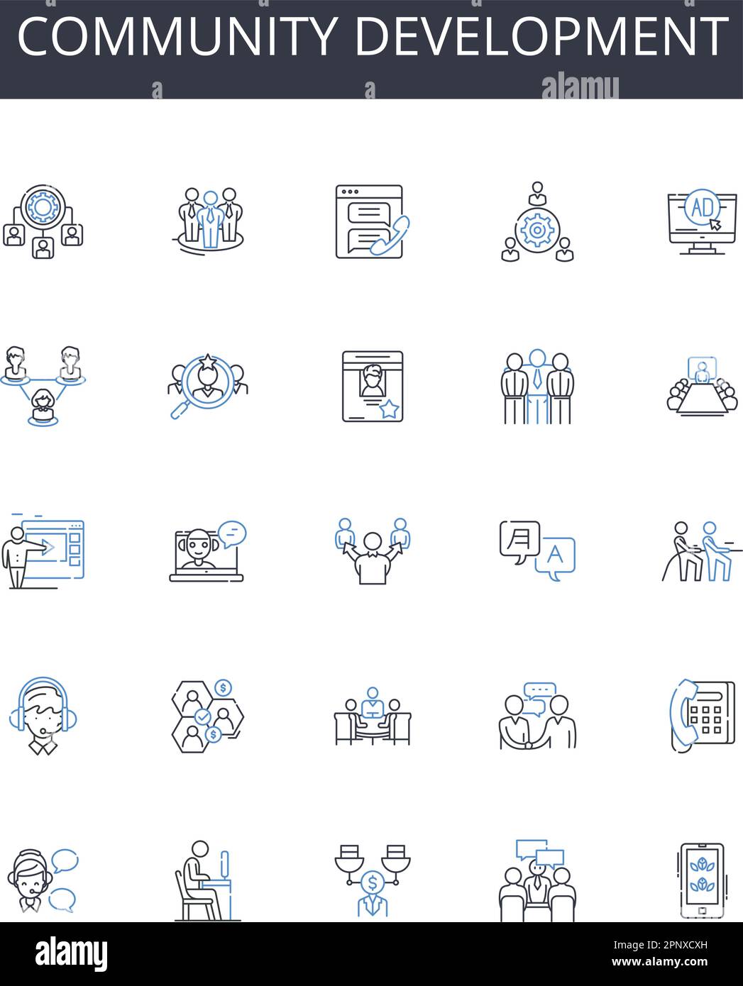 community development line icons collection. Xbox, PlayStation ... community development line icons collection. Xbox, PlayStation ...