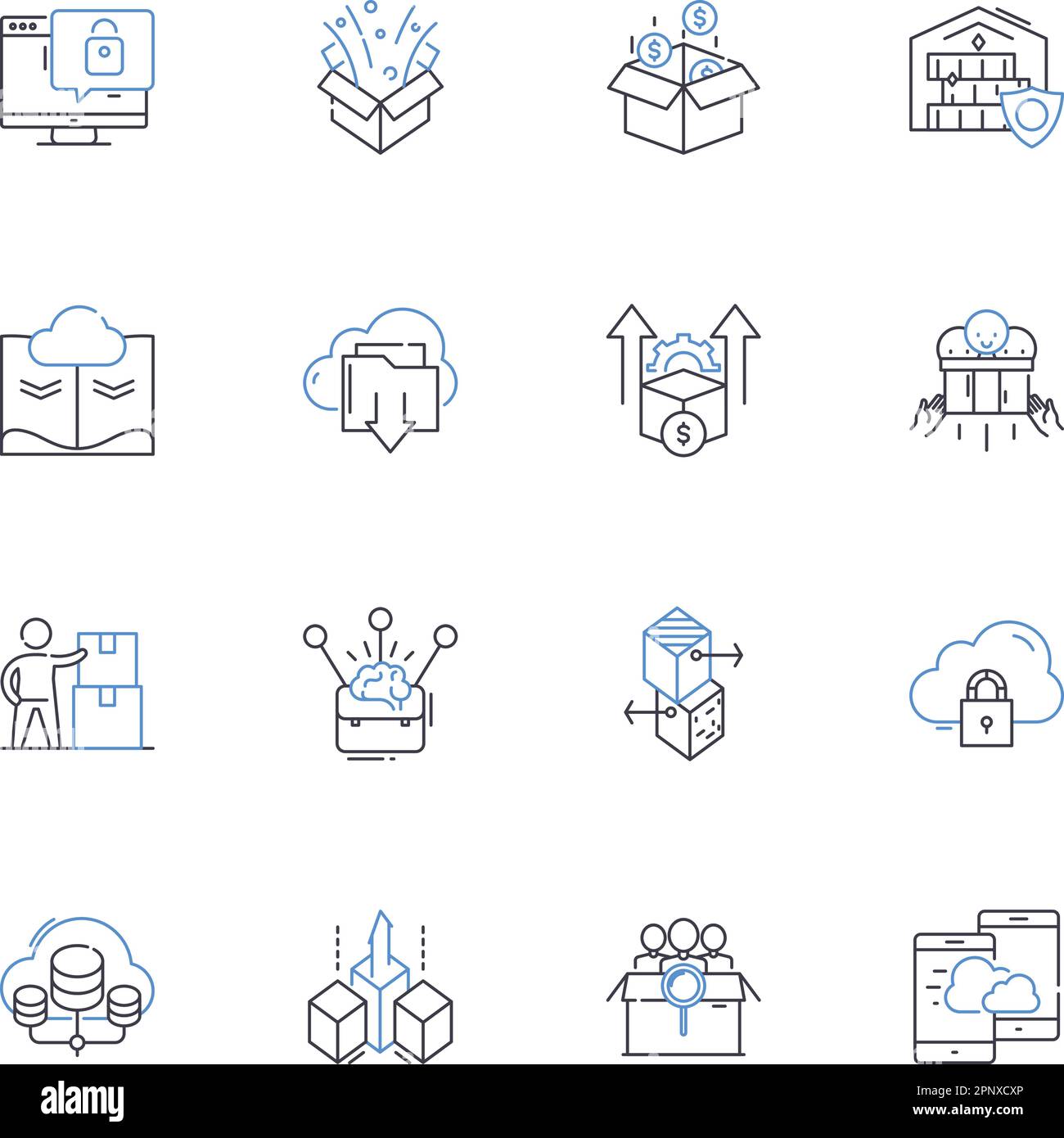 Bin line icons collection. Container, Storage, Disposal, Recycling ...