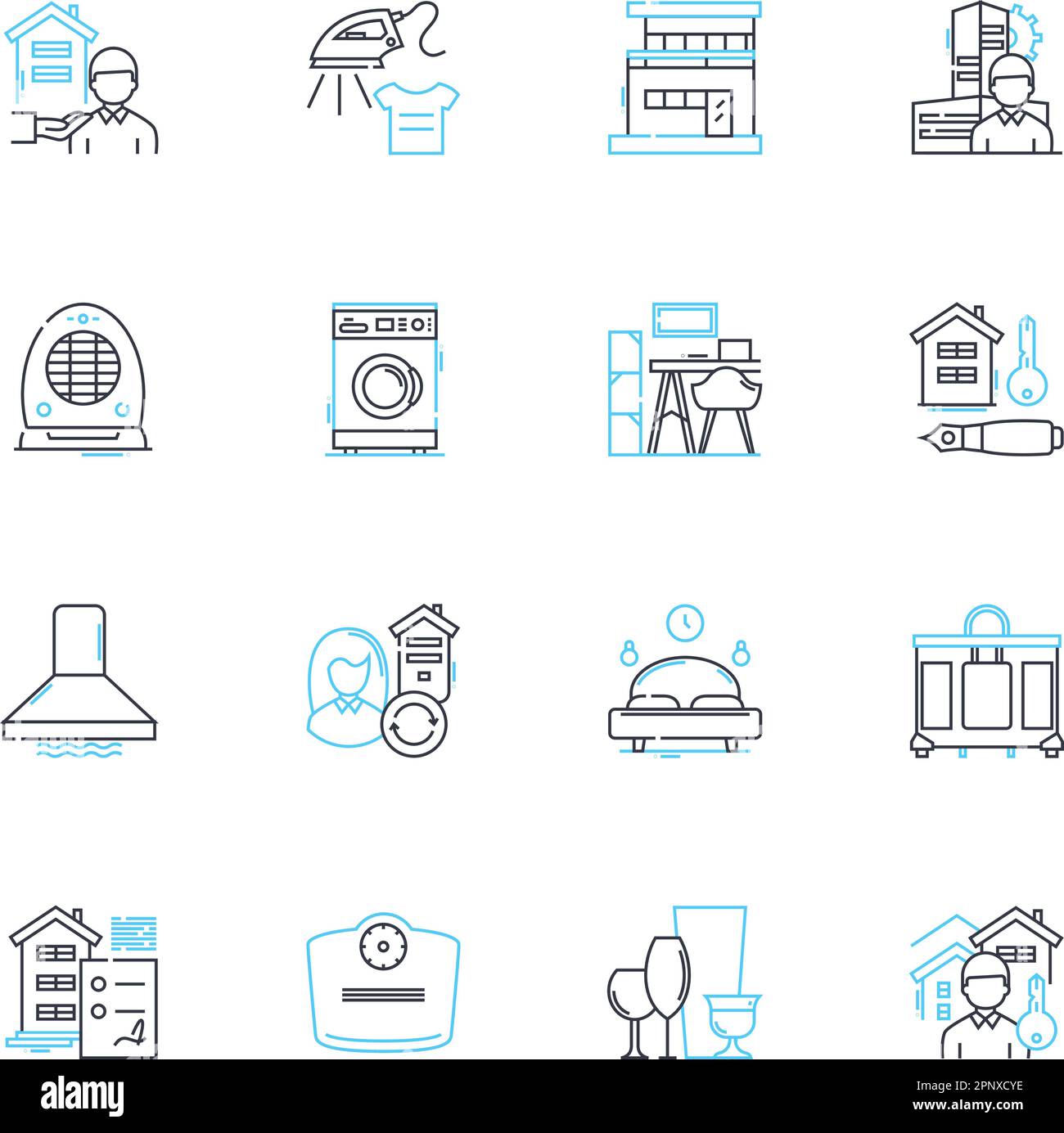 Hospitality field linear icons set. Service, Guest, Experience ...