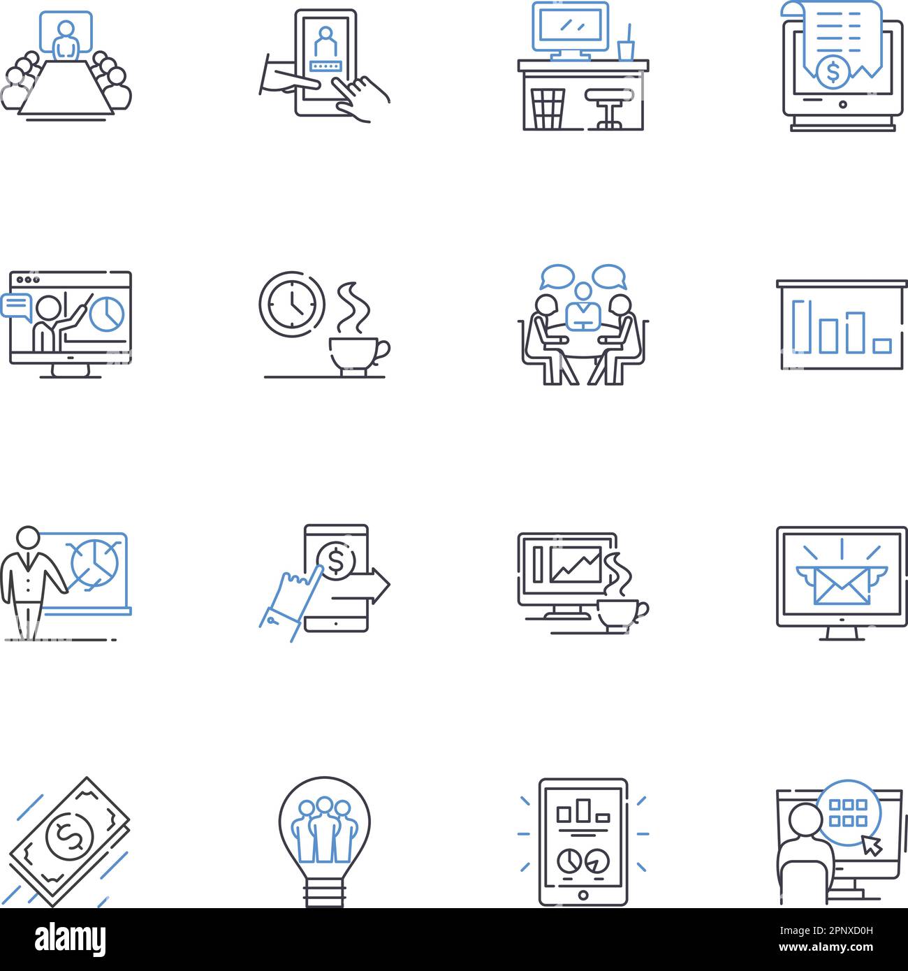 Launching Process Line Icons Collection Strategy Execution Planning Timing Innovation Test