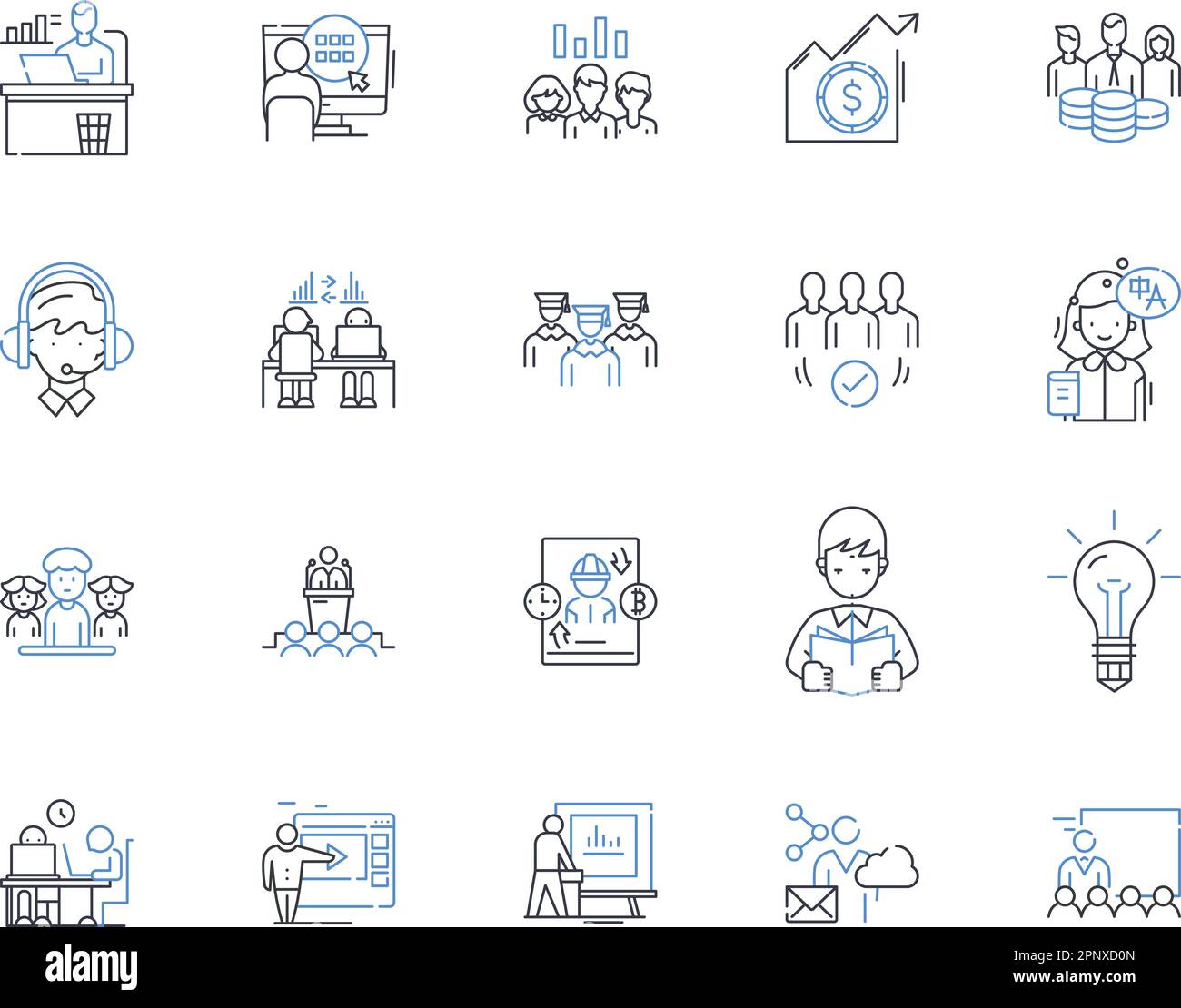 Career calling line icons collection. Passion, Purpose, Mission ...